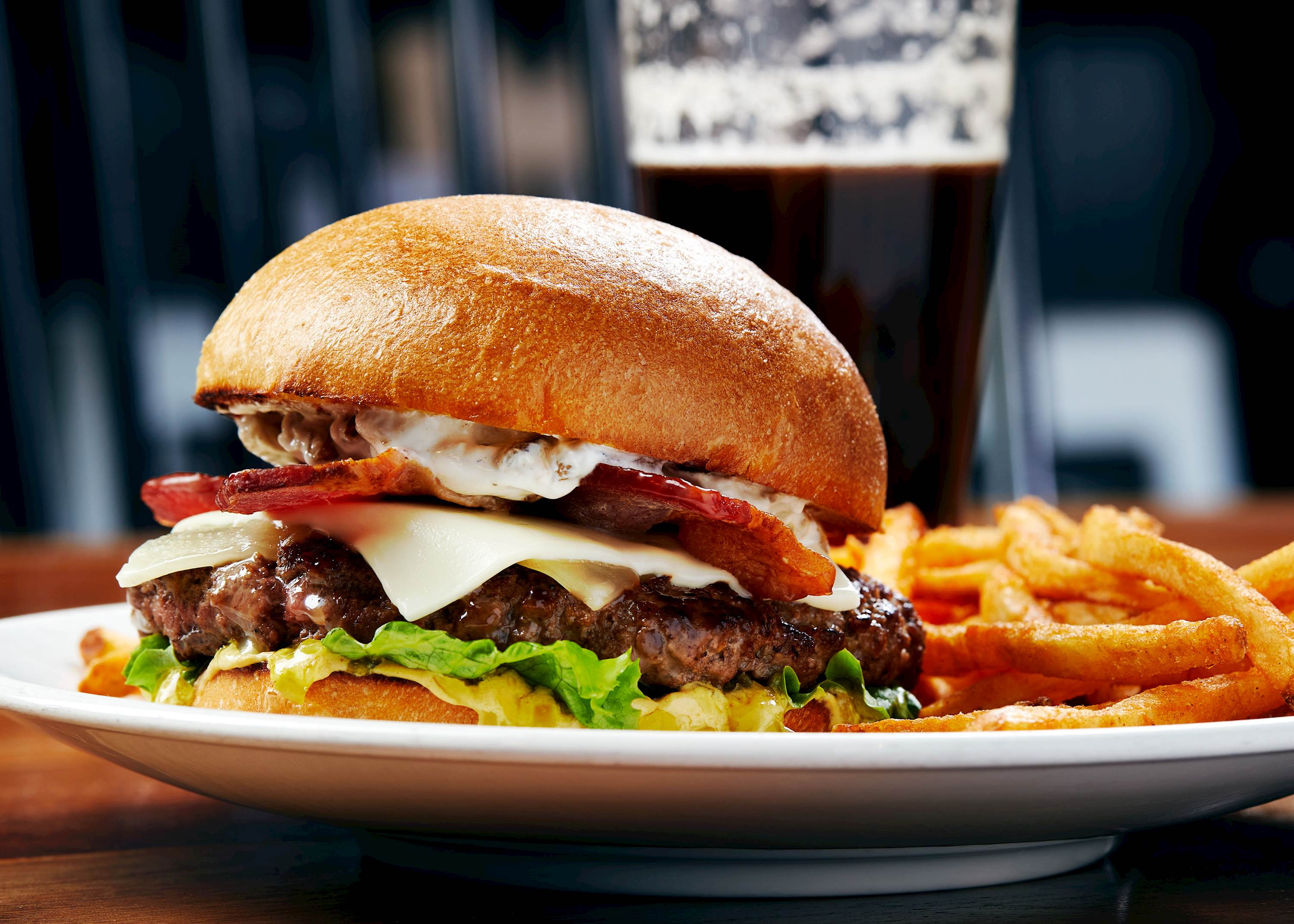Double Cheese & Caramelized Onion Bacon Burger Recipe