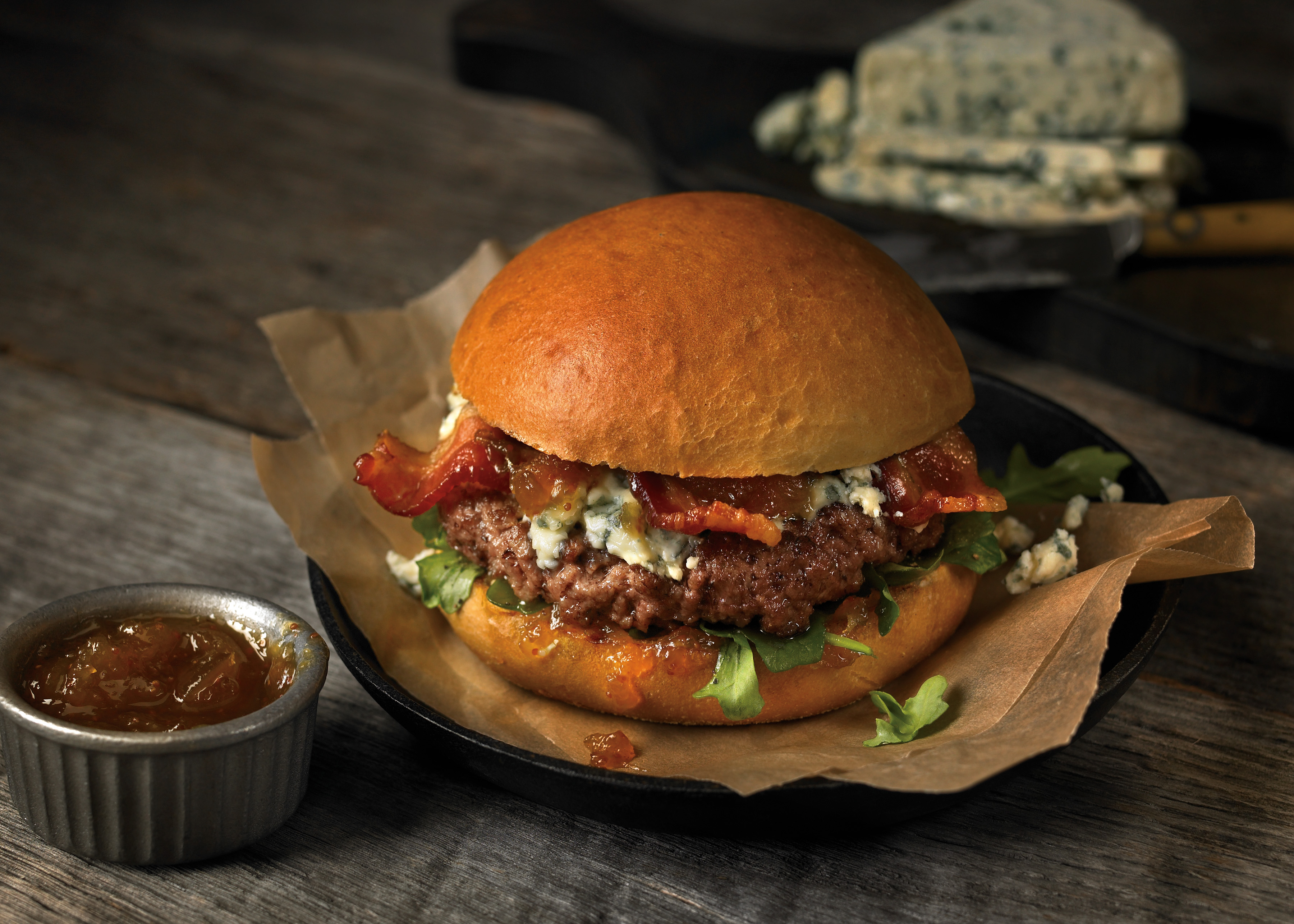 Bleu Cheese, Fig & Bacon Burger Recipe