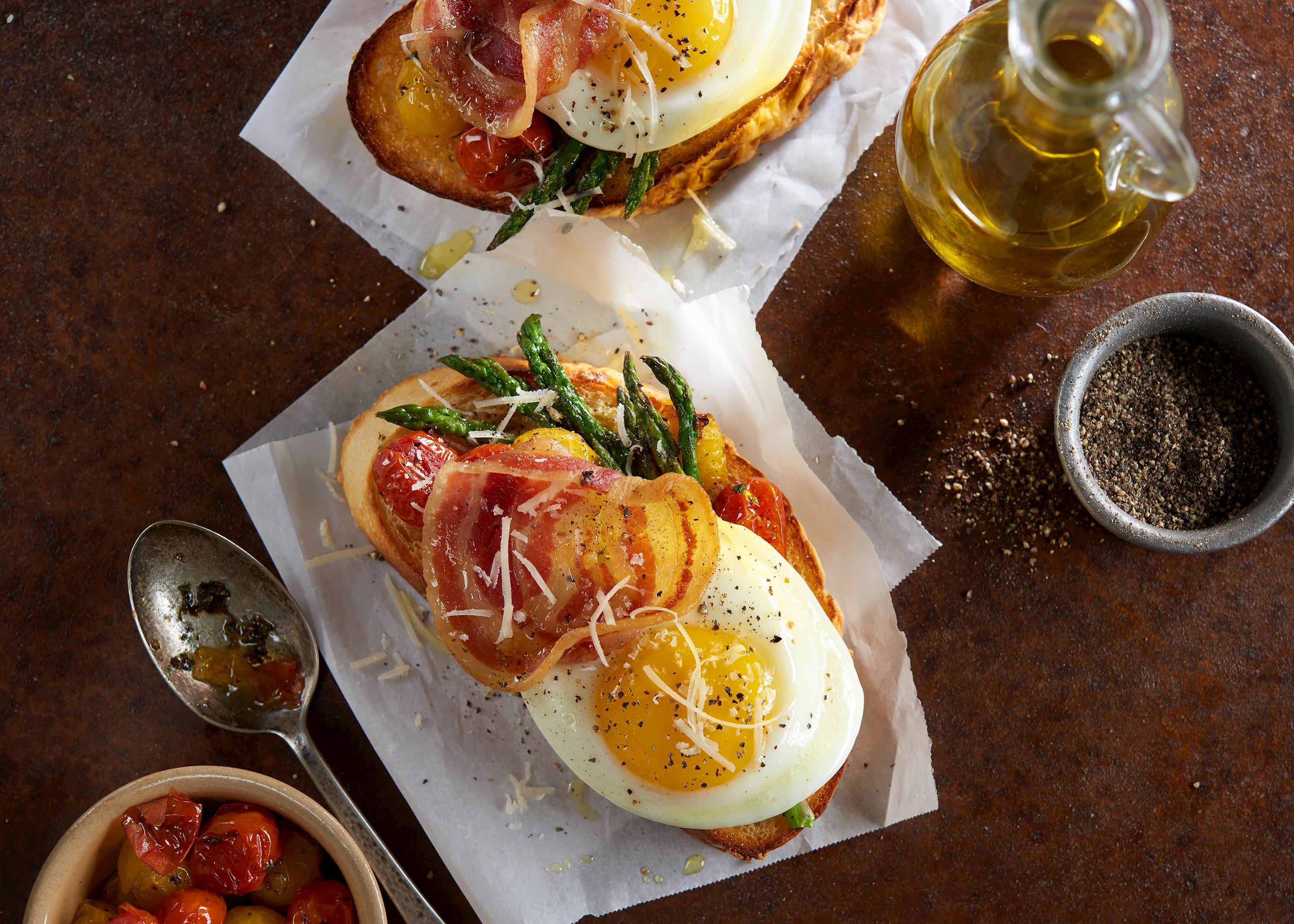 Three Cheese Grilled Breakfast Toast Recipe