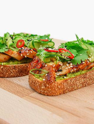 Soy Glazed Chicken Open-Faced Sandwich Recipe